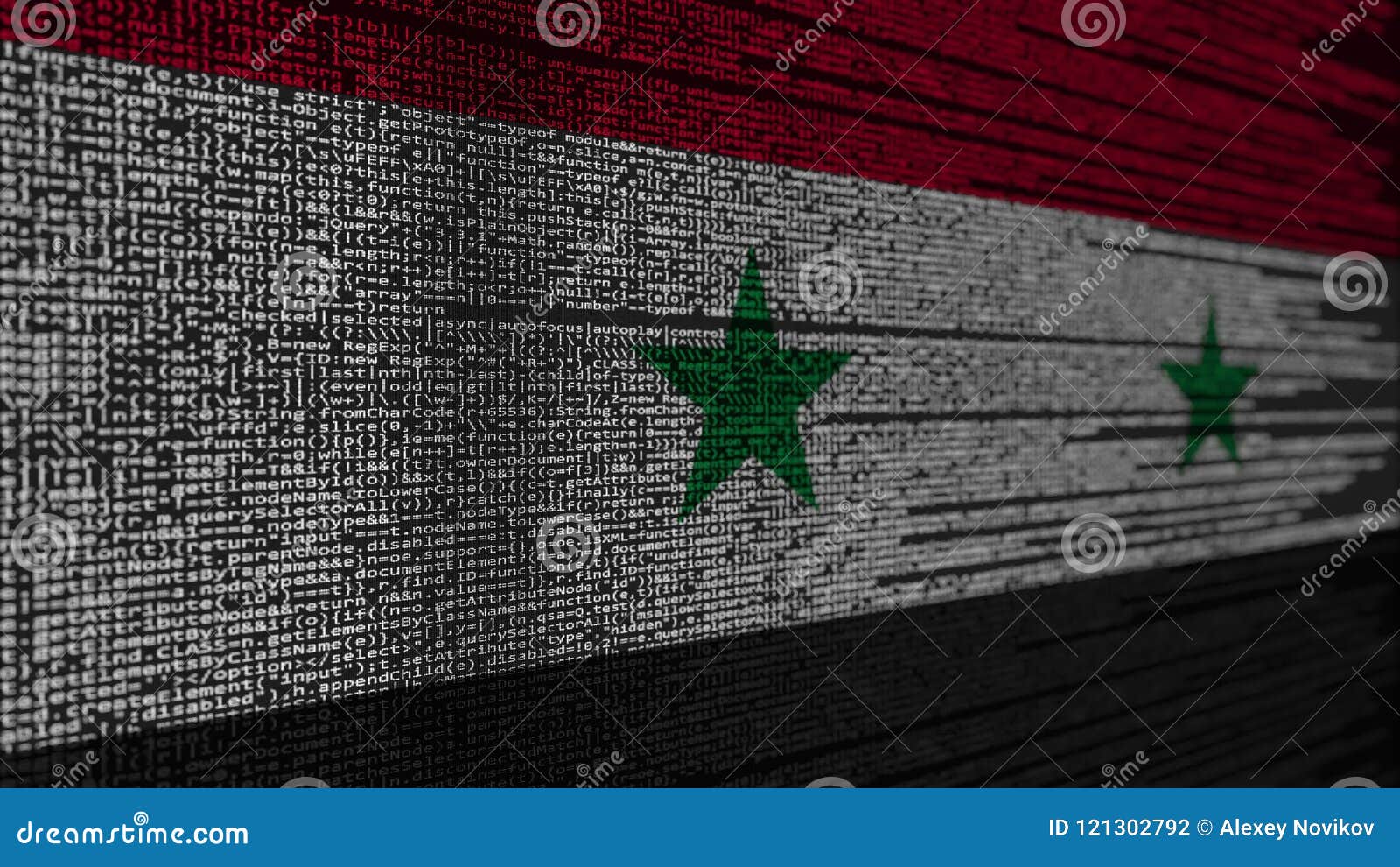 Program Code and Flag of Syria. Syrian Digital Technology or ...