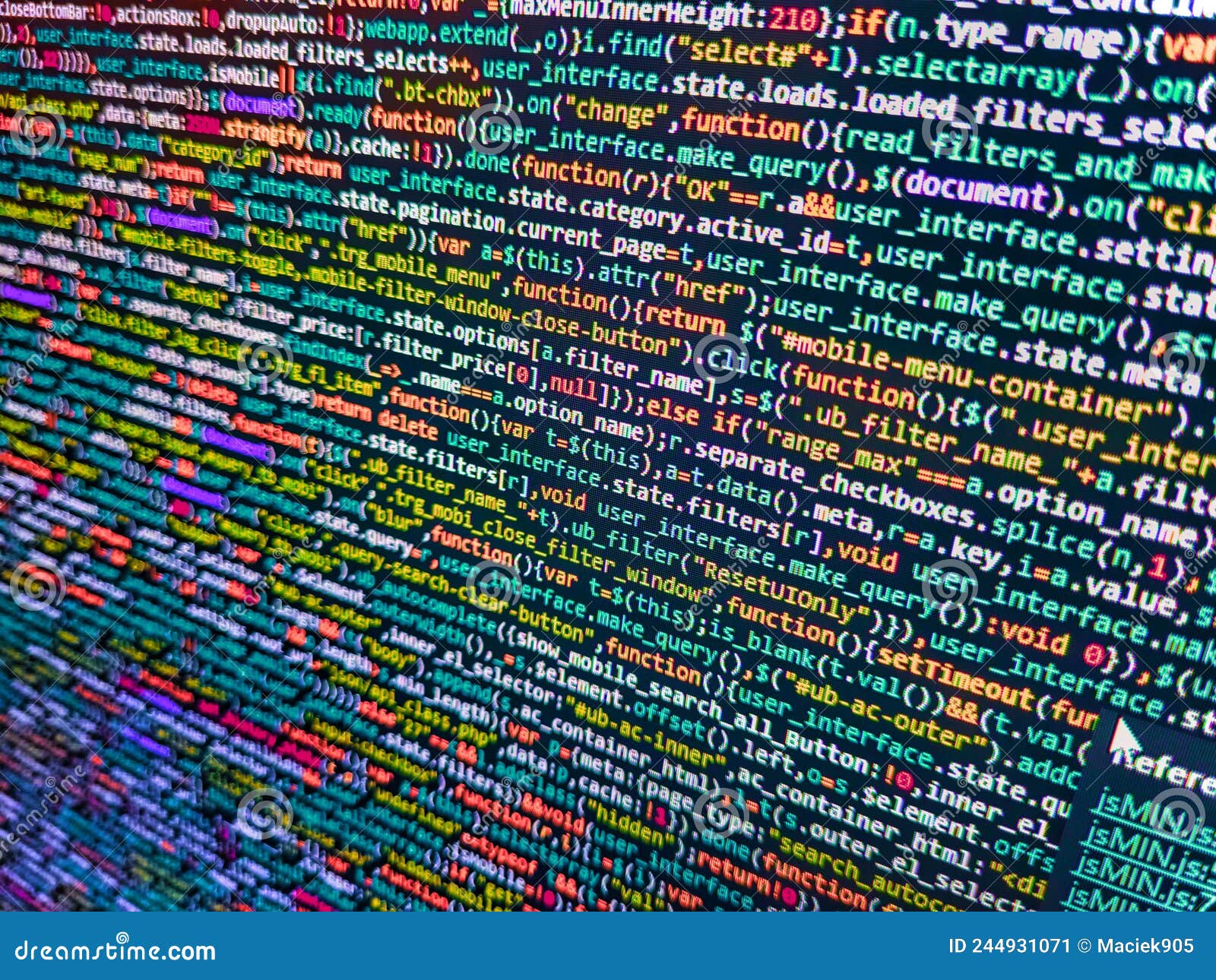 Program Code Php Html Css Of Site Displaying Program Code On Computer Developer Working On