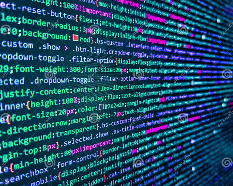 Program Code Php Html Css Of Site Programming Code Abstract Screen Of Software Developer It