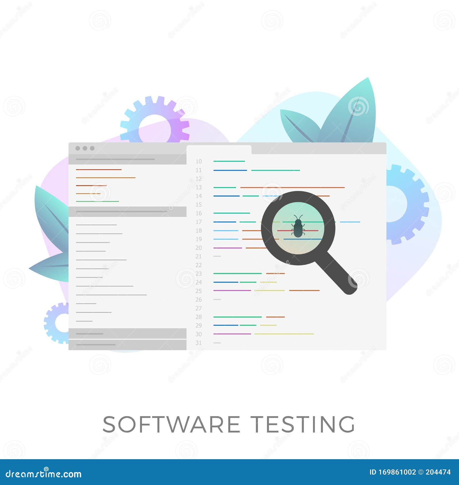 Program Code Screen With Debugging Development Process Testing It Software Application And Bug