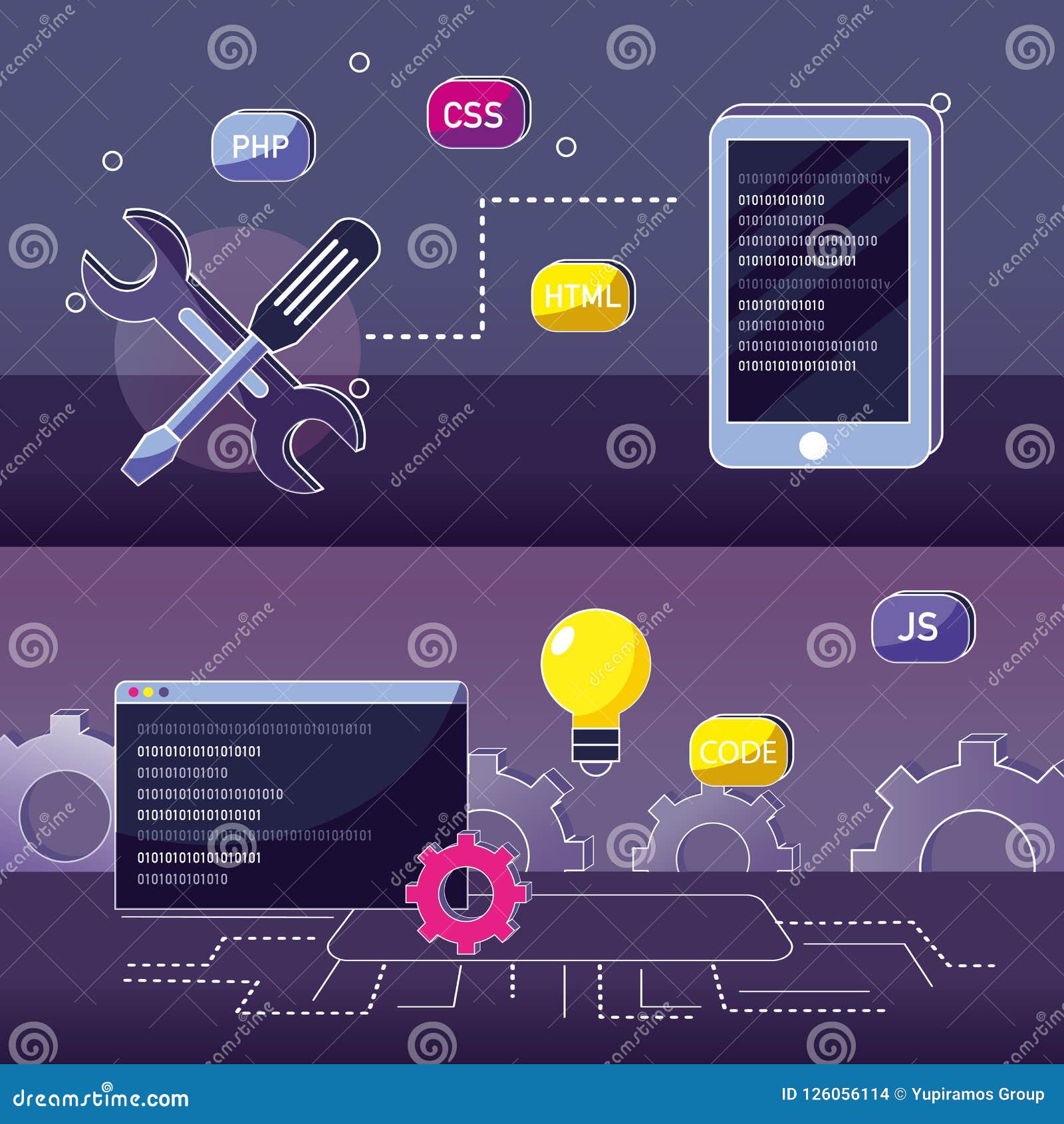 Program coding concept stock vector. Illustration of professional ...