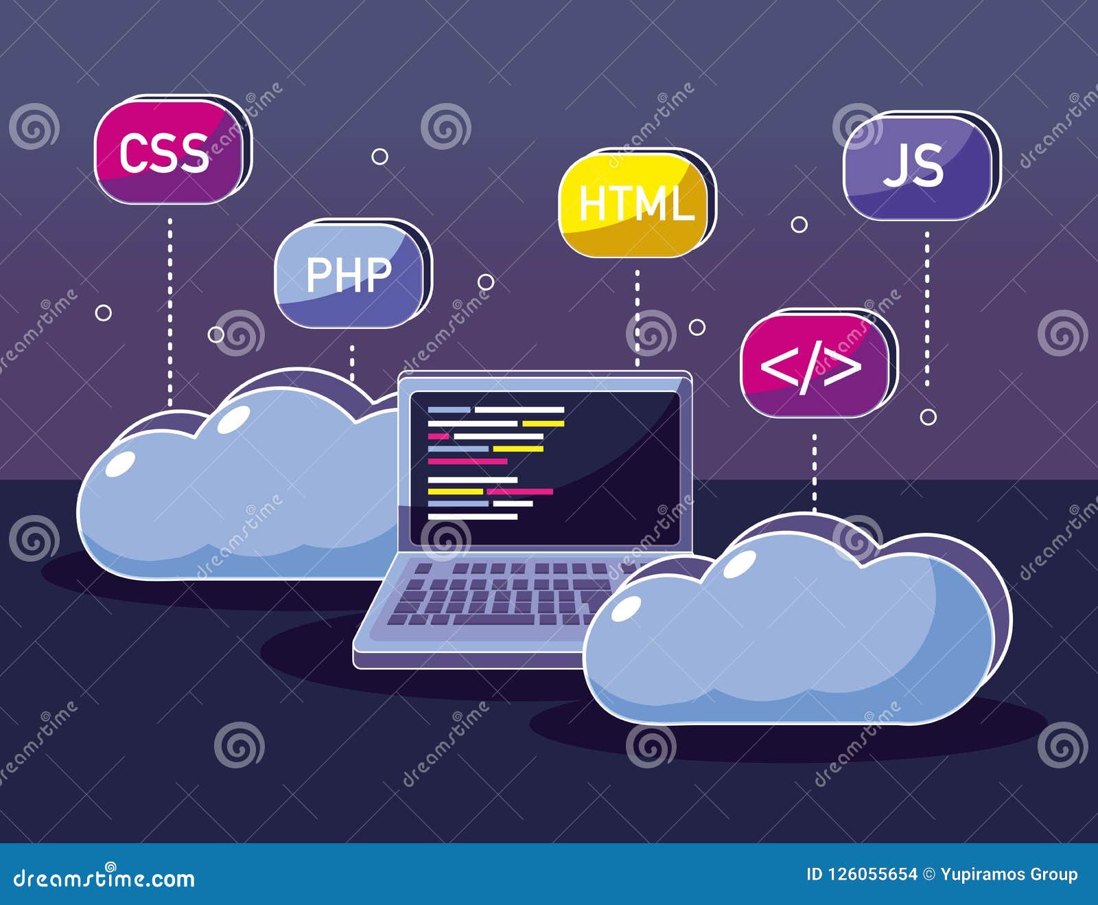 Program coding concept stock vector. Illustration of development - 126055654