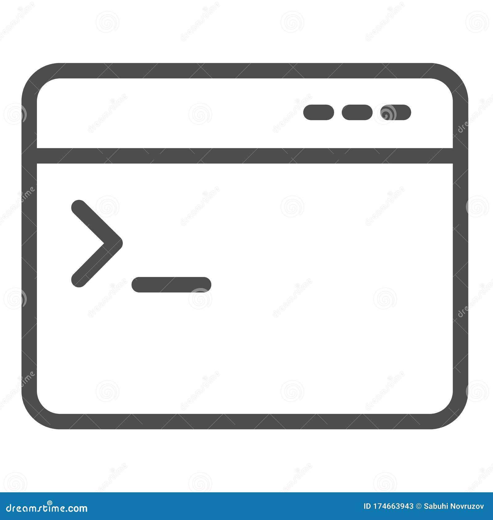 Program Console Line Icon Application Command Input Window Symbol 1965