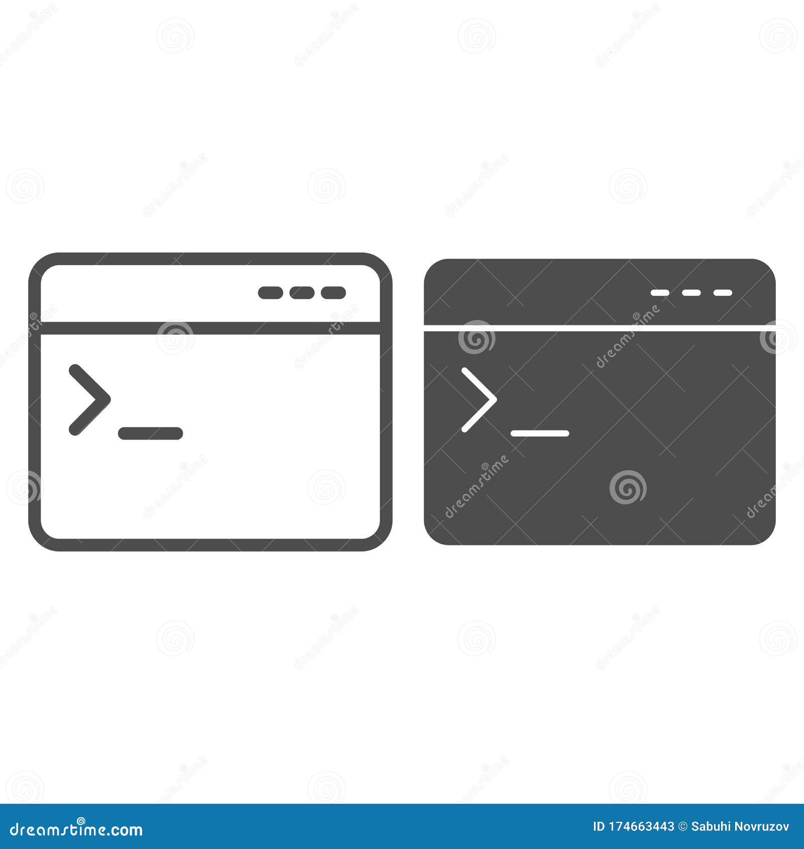 Program Console Line And Solid Icon Application Command Input Window
