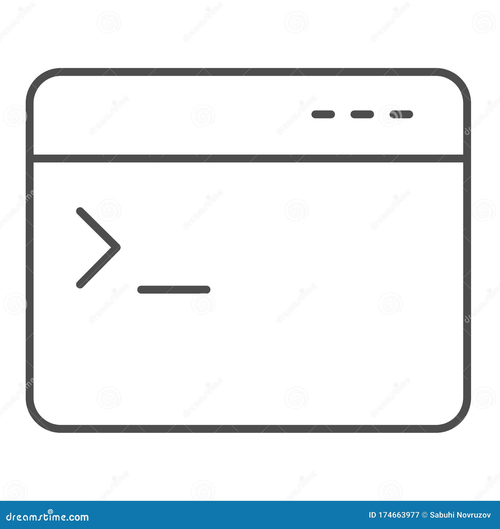 Program Console Thin Line Icon Application Command Input Window Symbol