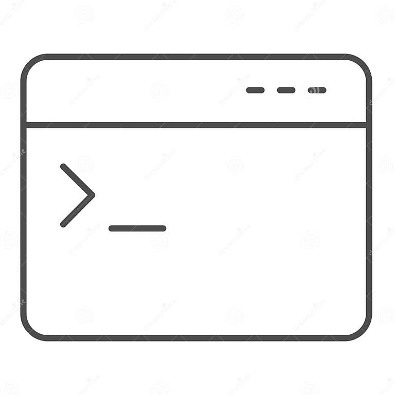 Program Console Thin Line Icon. Application Command Input Window Symbol ...