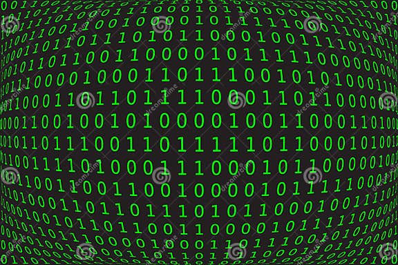Program Datum Background. Green Programming Binary Coding with Fisheye Effect. Vector ...