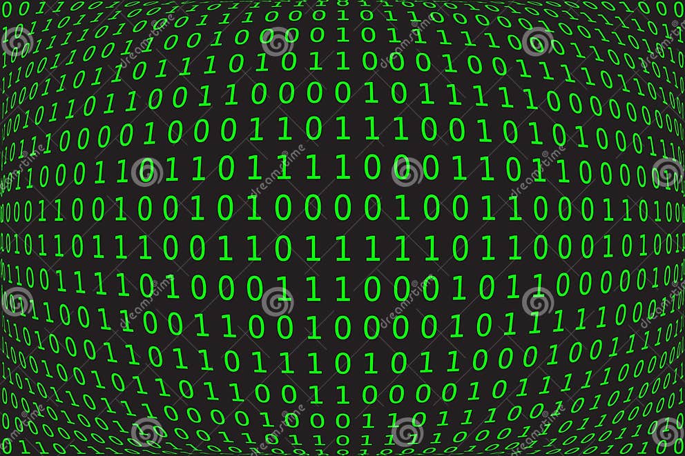 Program Datum Background. Green Programming Binary Coding with Fisheye Effect. Vector ...