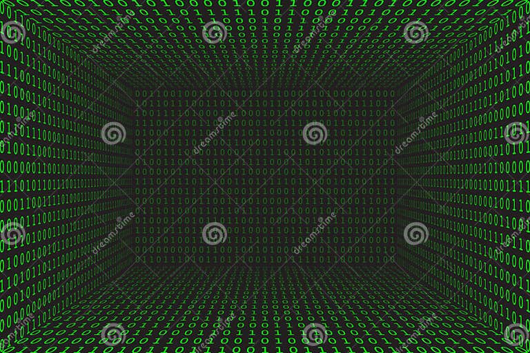 Program Datum 3d Background Green Programming Binary Coding Stock Vector Illustration Of