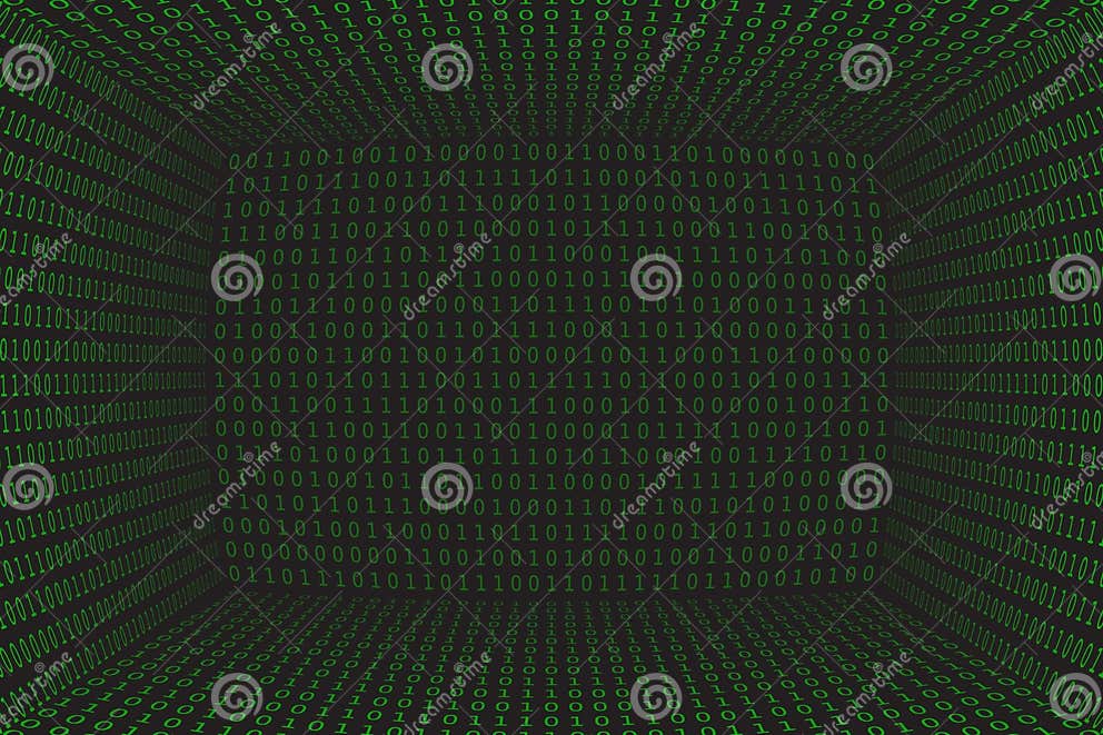 Program Datum 3d Background. Green Programming Binary Coding Stock Vector - Illustration of ...