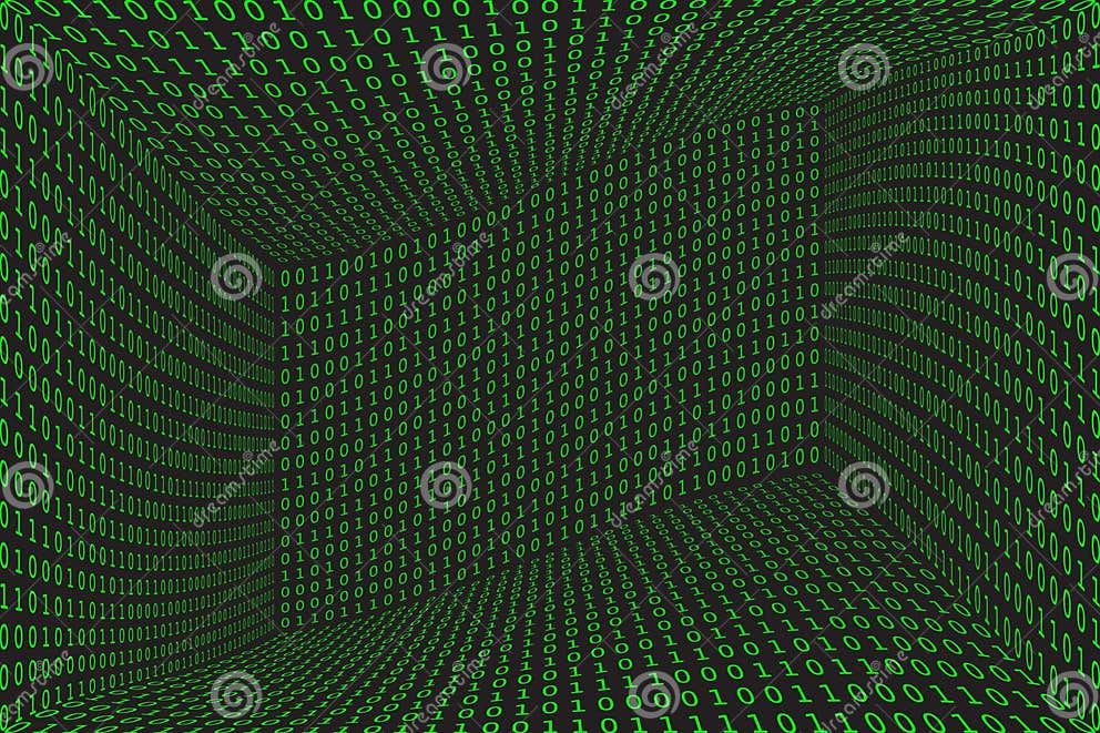 Program Datum 3d Background Green Programming Binary Coding Stock Vector Illustration Of