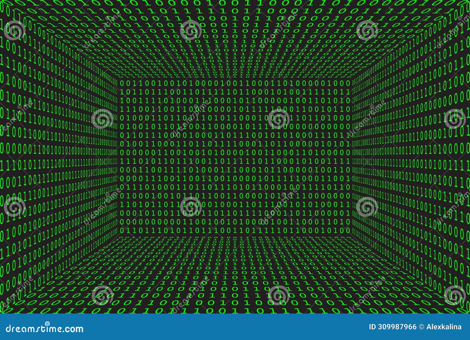 Program Datum 3d Background Green Programming Binary Coding Stock Illustration Illustration 1289