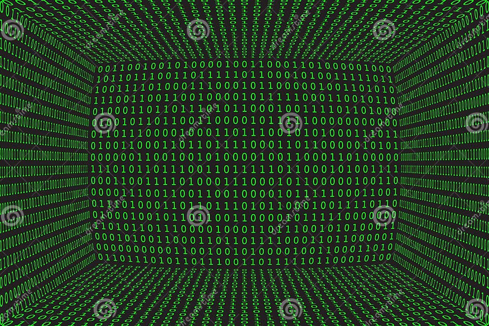 Program Datum 3d Background Green Programming Binary Coding Stock Vector Illustration Of