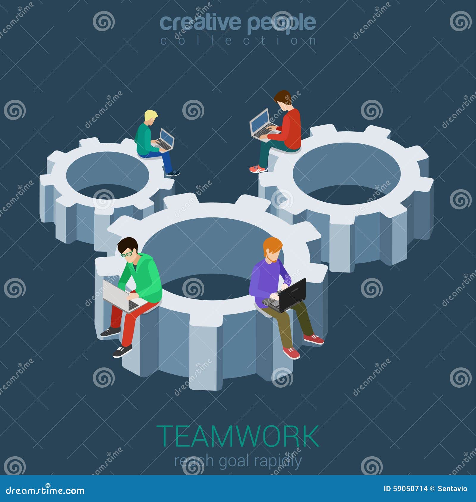 Program Developers Teamwork Cogwheel Connection Concept Stock Vector ...