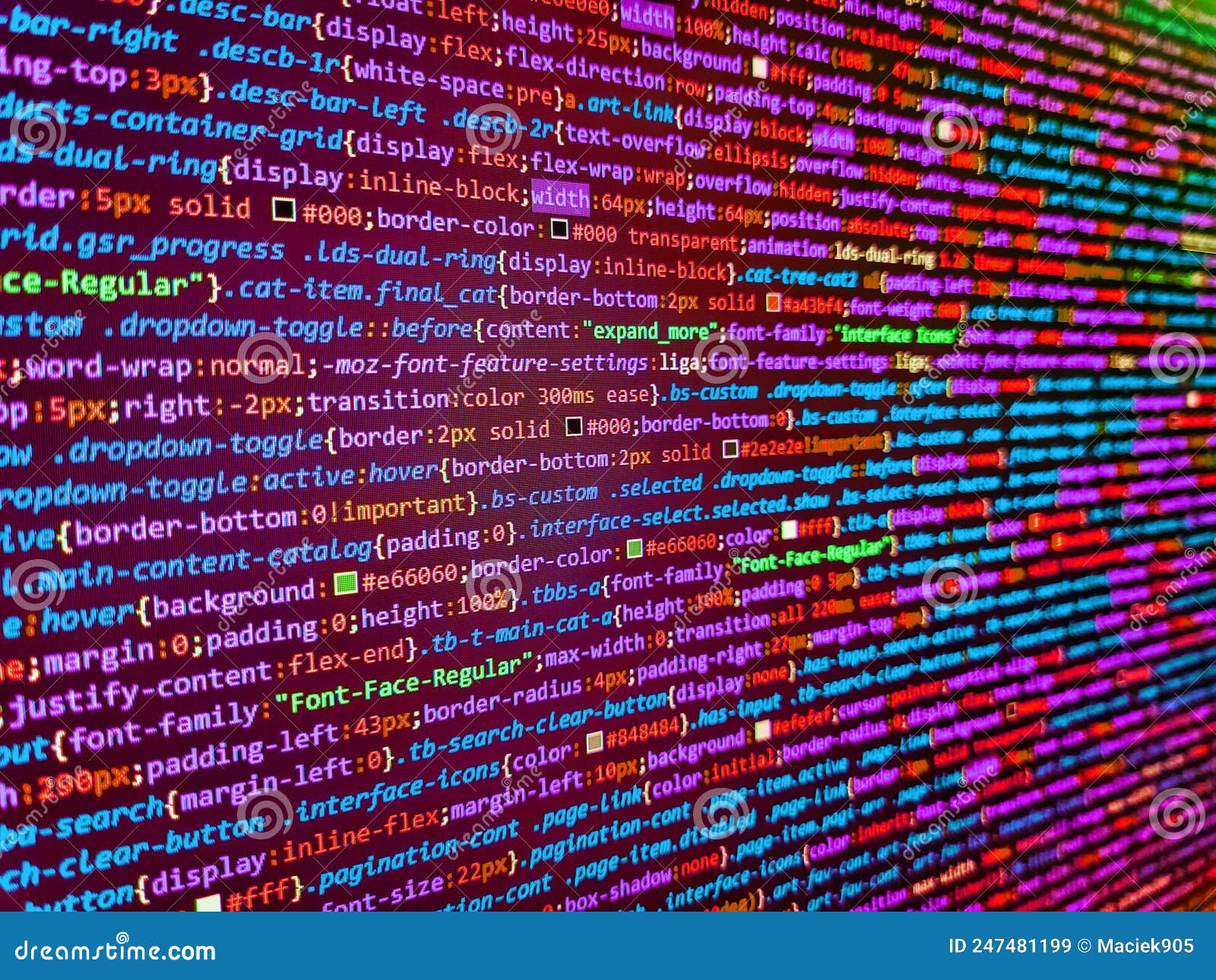 Program Development Concept. Digital Abstract Bits Data Stream, Cyber ...