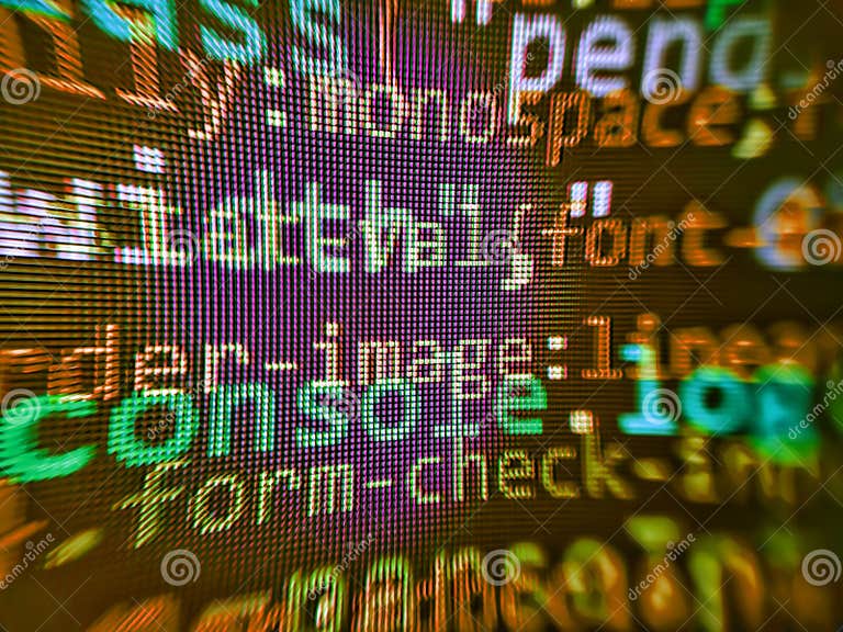 Program Development Concept. Modern Technology Digital Computer Program Source Code Background ...