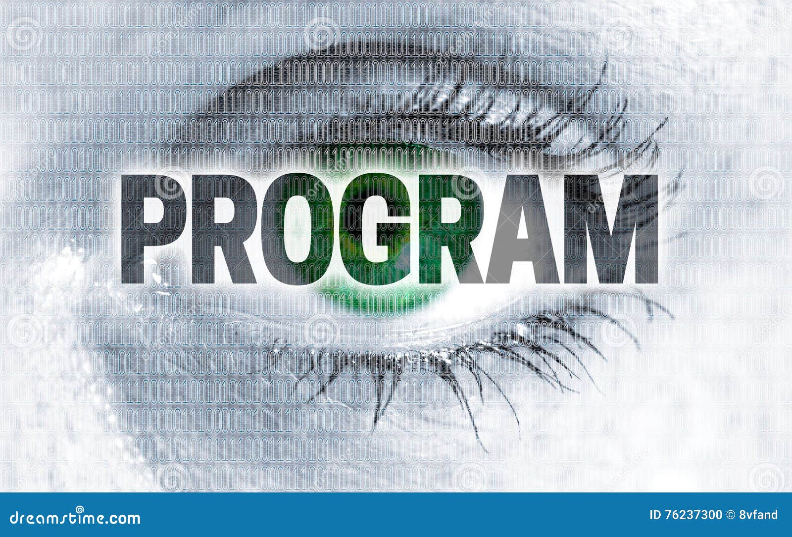 Program Eye Looks at Viewer Concept Stock Photo - Image of numbers ...