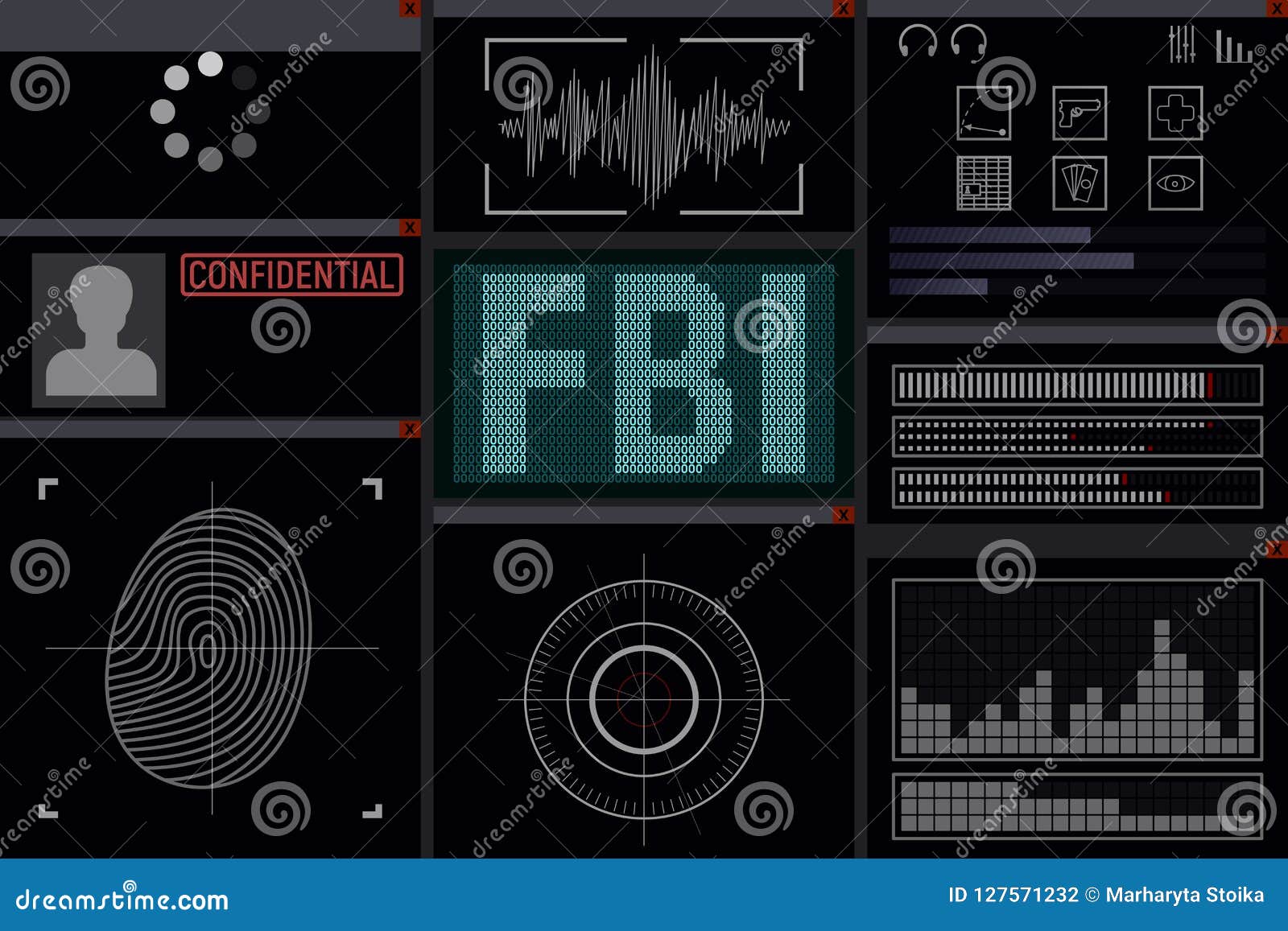 Program for the FBI. stock vector. Illustration of finder - 127571232