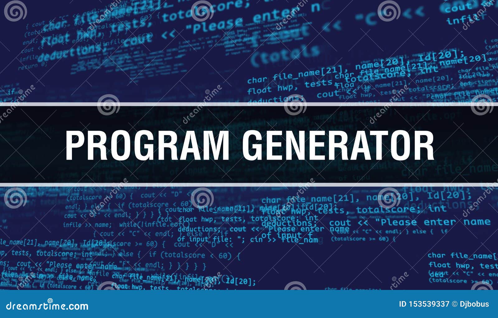 Program Generator Concept With Random Parts Of Program Code Program Generator With Programming