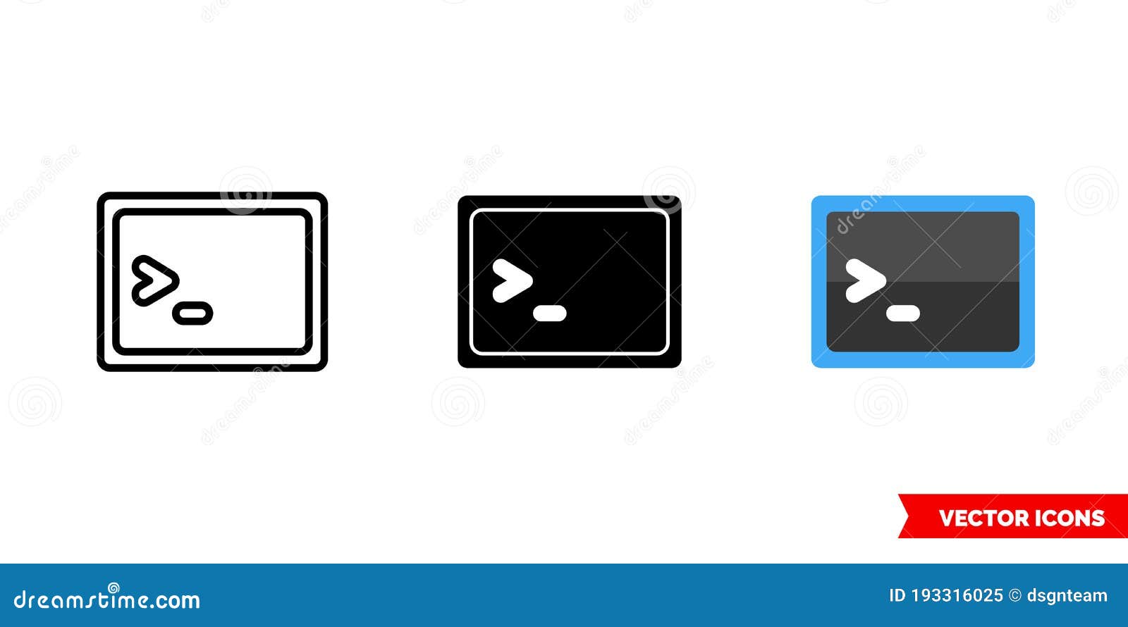 Program Icon of 3 Types Color, Black and White, Outline. Isolated ...