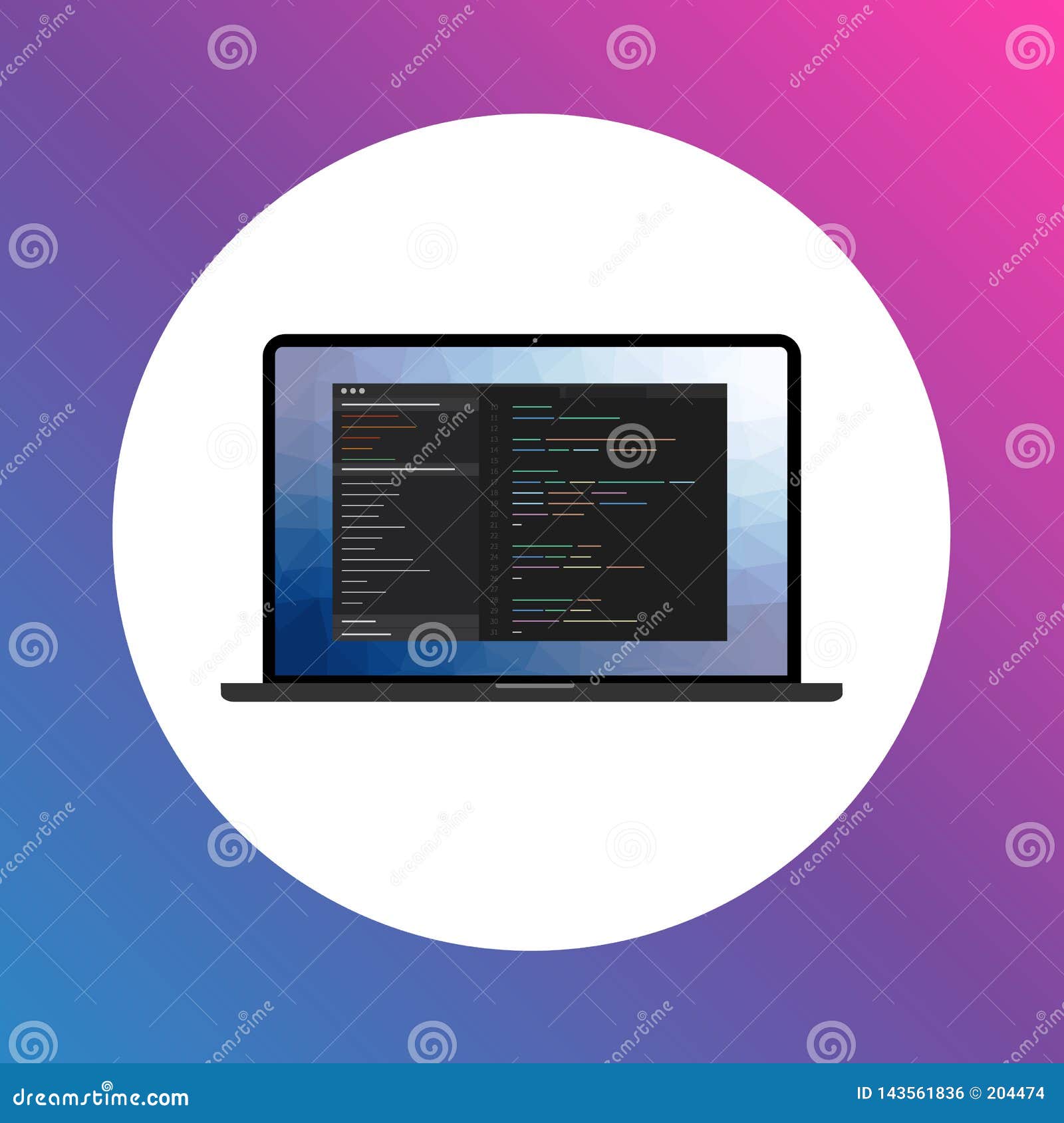 Program Interface Icon on Laptop Screen Stock Vector - Illustration of ...