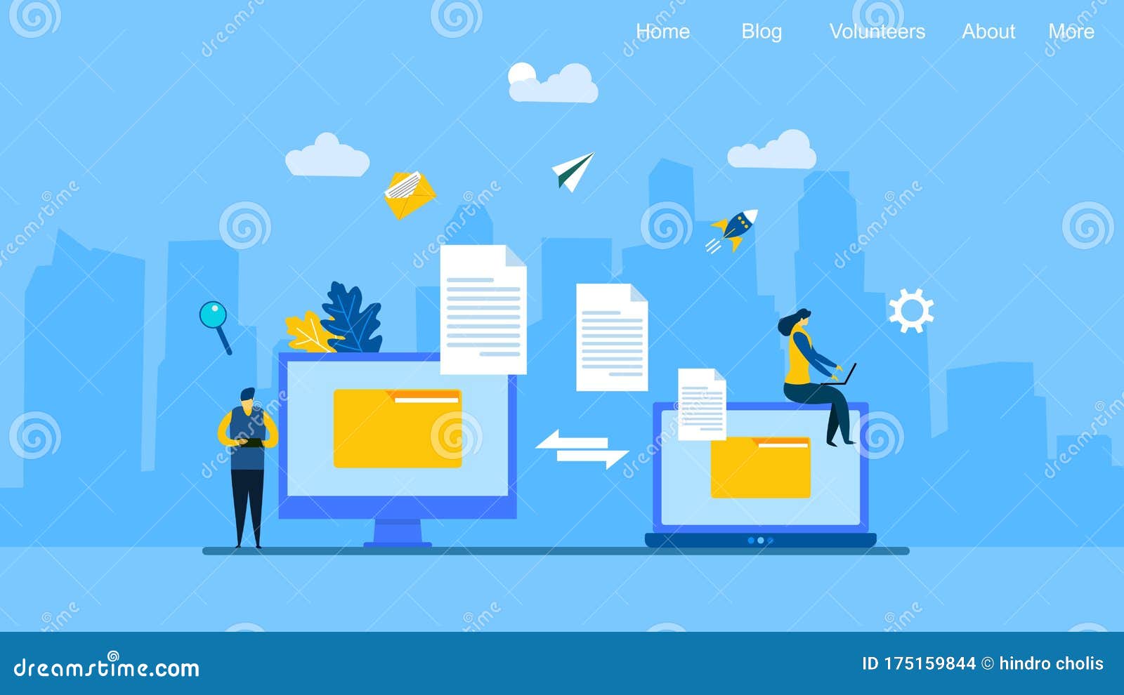 Program for Remote Connection between Two Computers Stock Vector ...