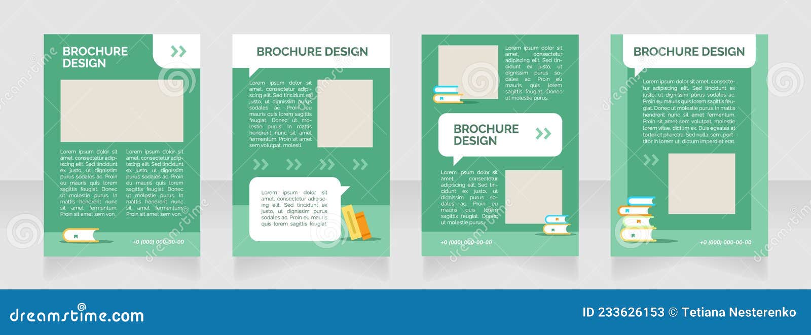 Program for Secondary School Blank Brochure Layout Design Stock Vector ...