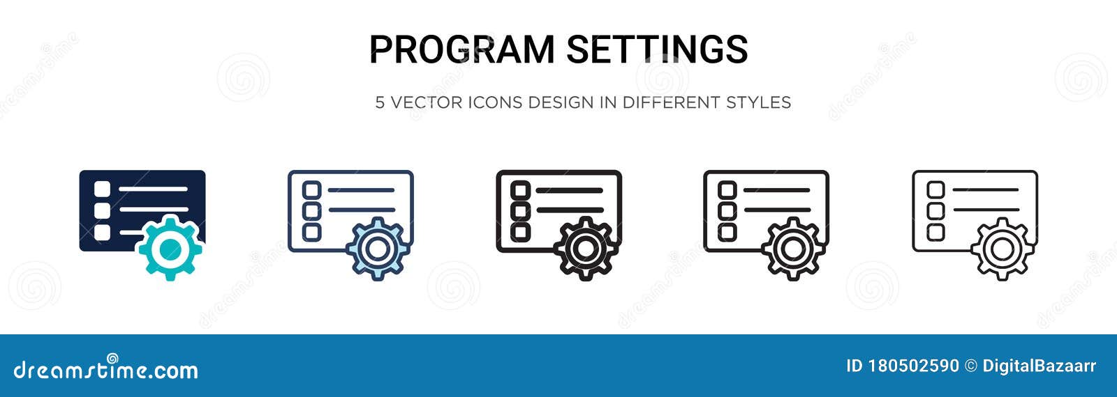 Program Settings Icon in Filled, Thin Line, Outline and Stroke Style ...