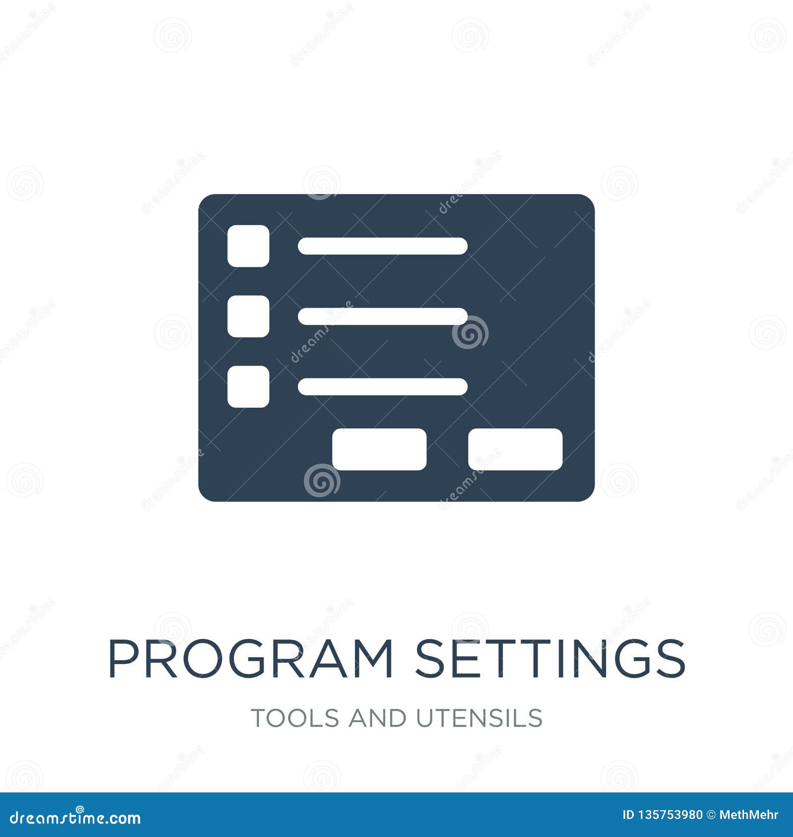 Program Settings Icon in Trendy Design Style. Program Settings Icon ...