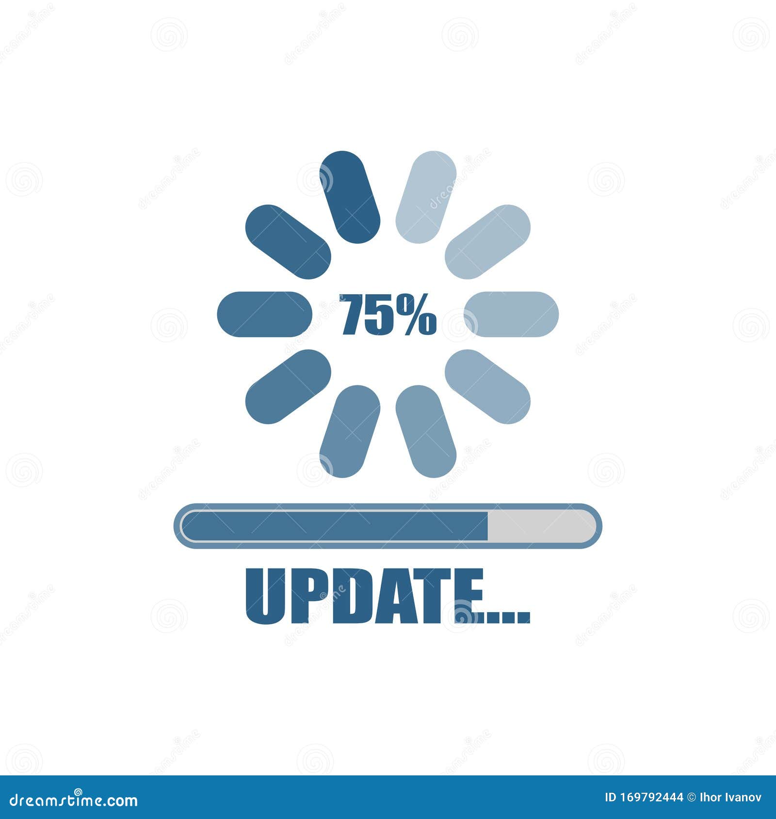 Program Update Application Loading Process Software Update Flat Style Stock Illustration