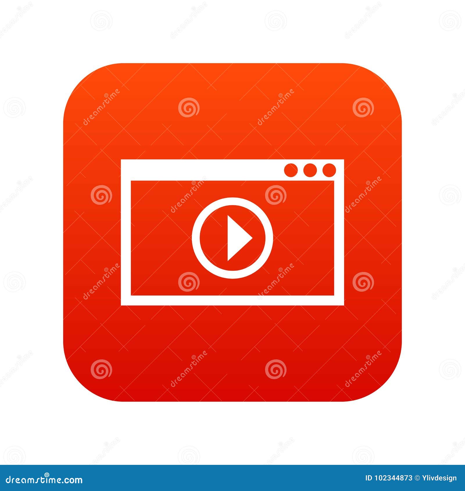 Program for Video Playback Icon Digital Red Stock Vector - Illustration ...