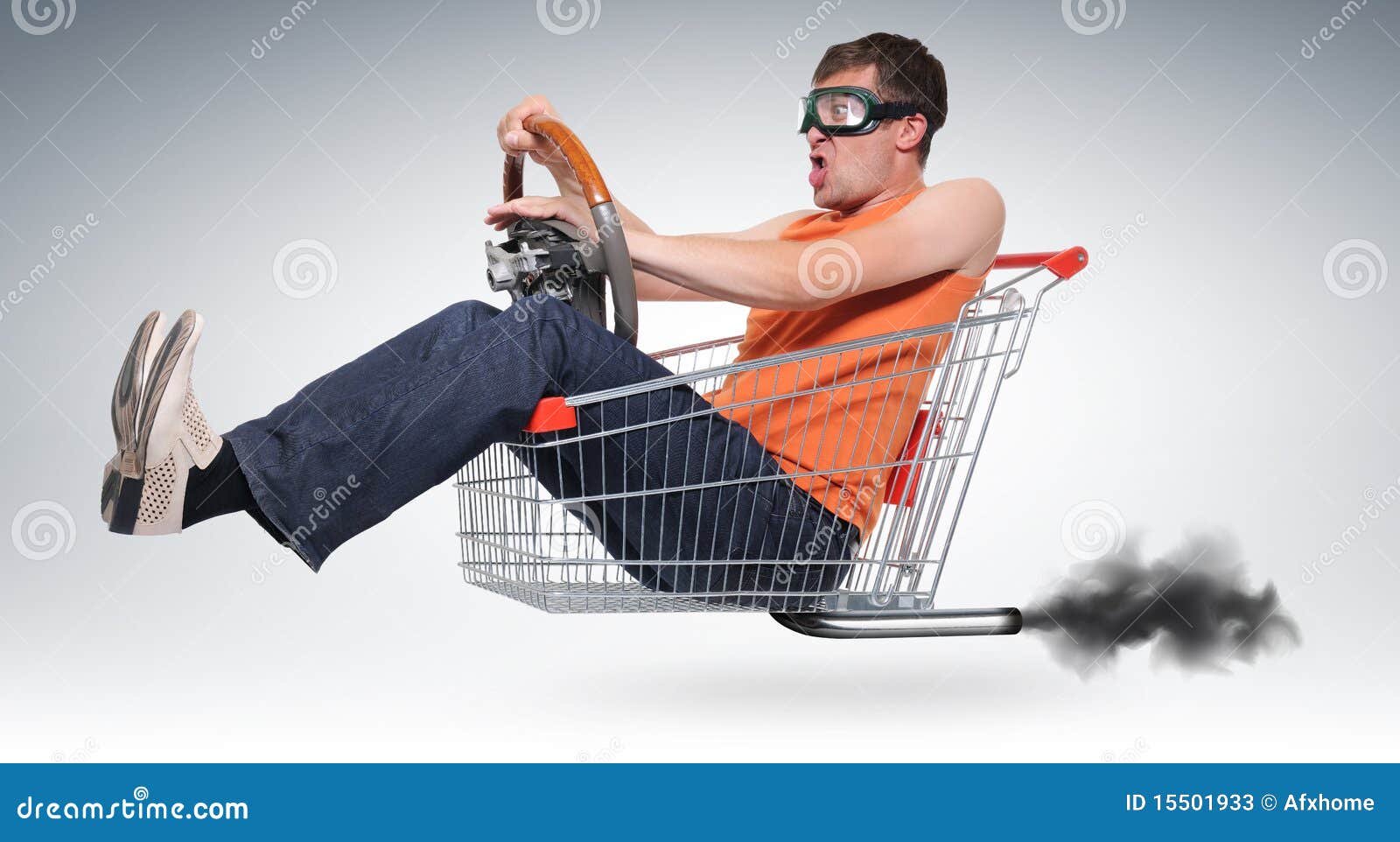 Programa Piloto Loco Irreal En Un Compra-carro Con La Rueda Imagen de ...