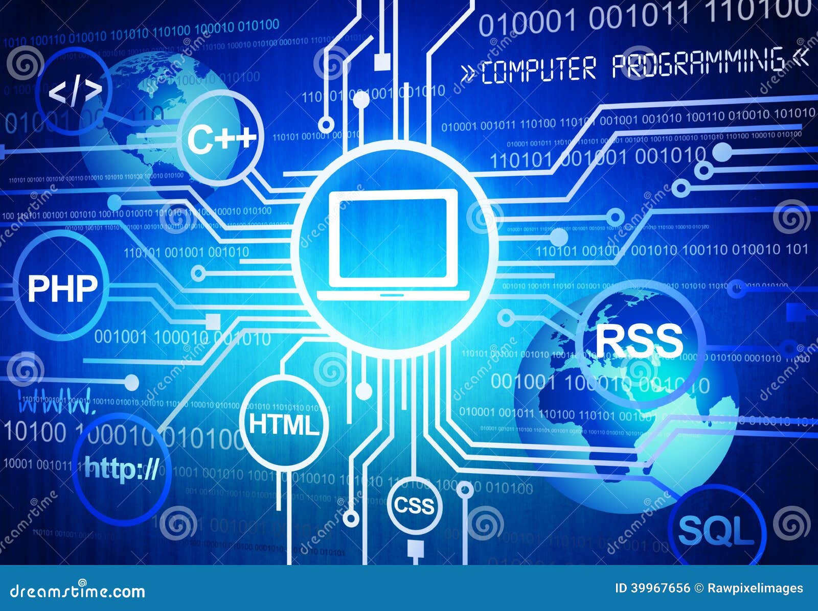 Programación Informática En Negocio Global Stock de ilustración ...