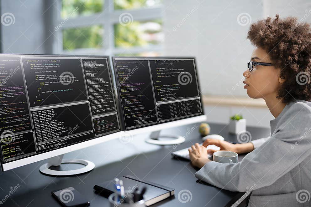 Programador De Software O Mujer Codificadora Foto de archivo - Imagen de pantalla, joven: 259538118