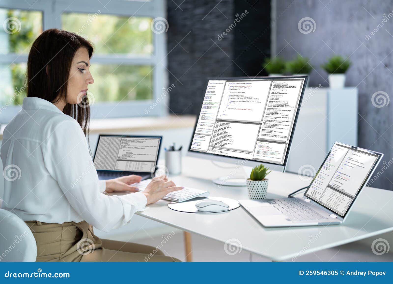Programador De Software O Mujer Codificadora Imagen de archivo - Imagen ...