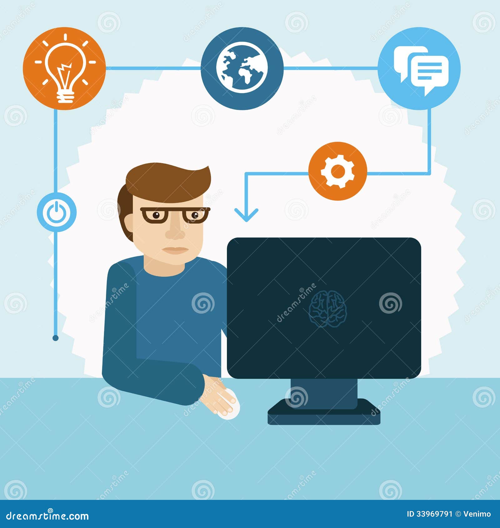 Programador Dos Desenhos Animados Do Vetor Ilustração do Vetor ...