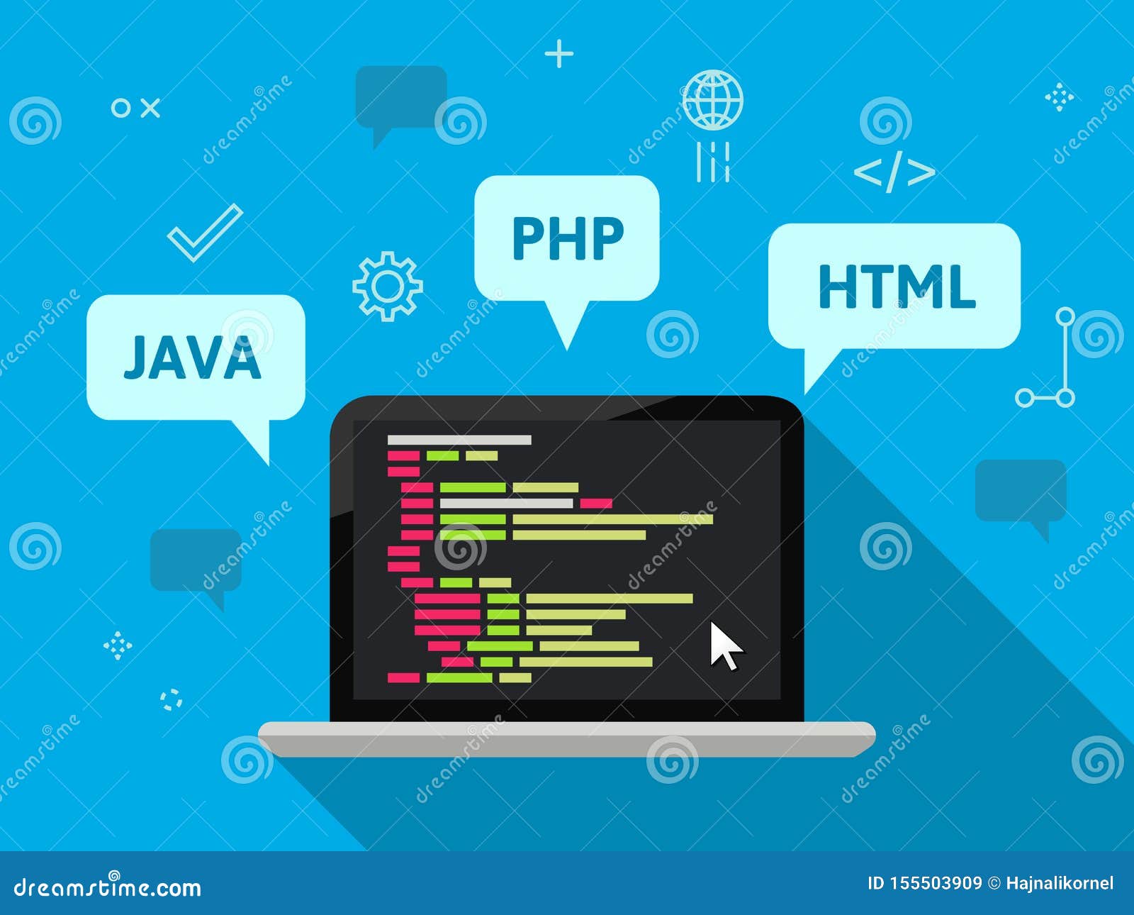 Programando Y Cifrando Concepto En Diseño Plano Ilustración del Vector - Ilustración de lenguaje ...