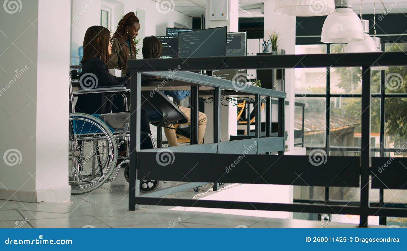 Programer with Chronic Disability Typing Source Code on Computer Stock ...
