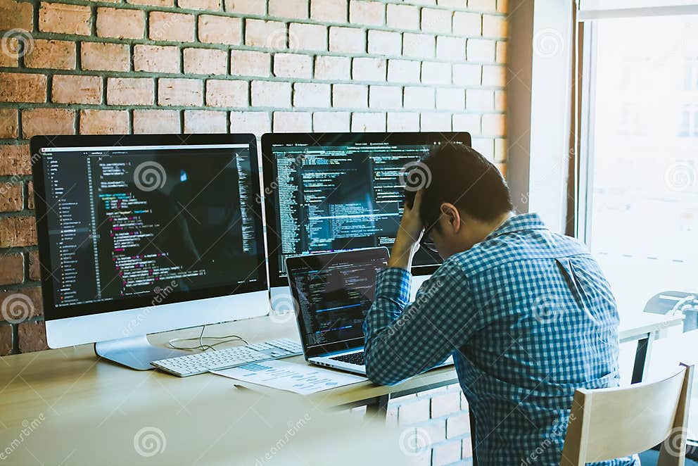 Programer Having Problem Project Developer Programming And Coding Technology Website Design