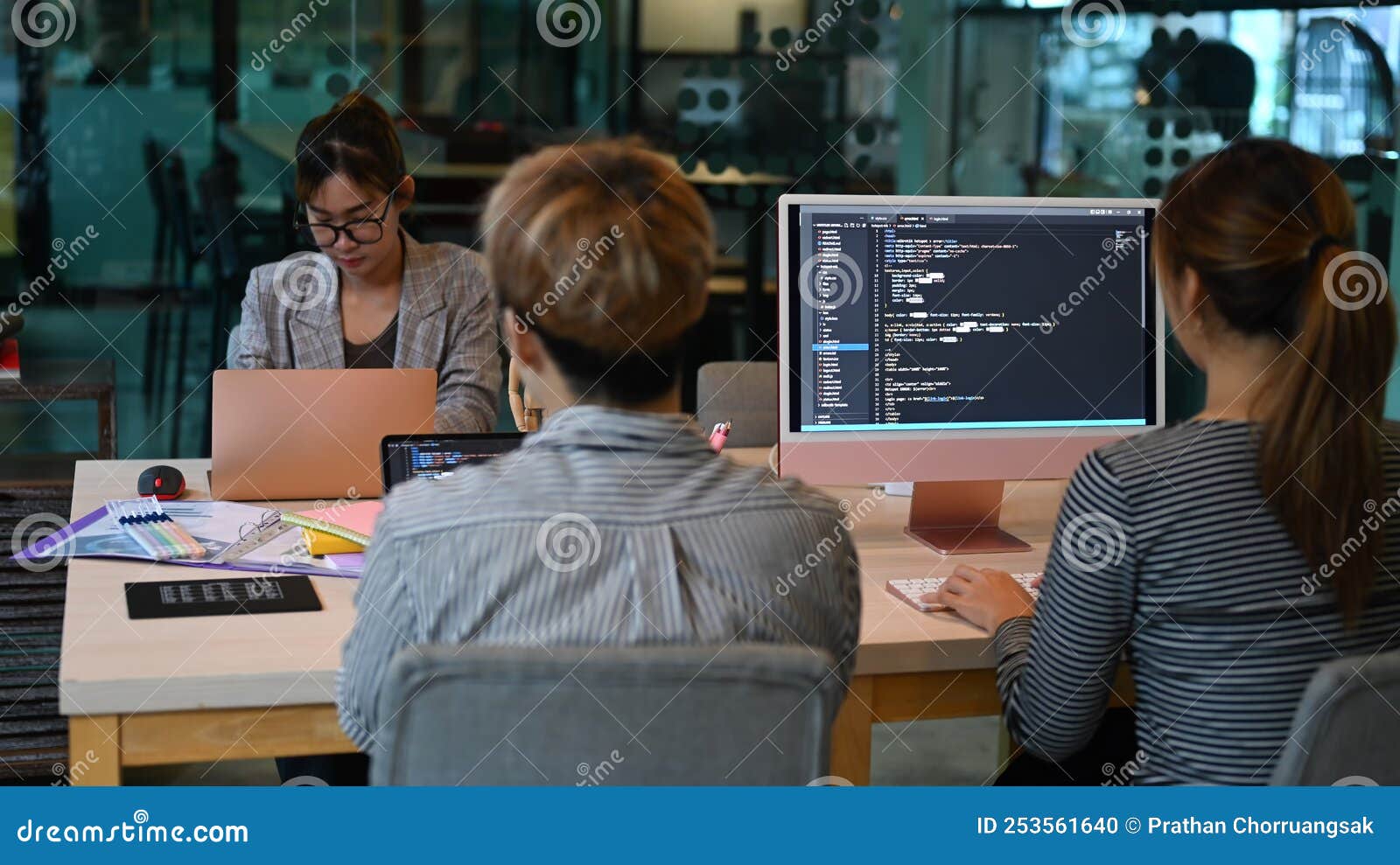 Programer Team Working and Meeting in Modern Office Stock Photo - Image of engineer, computer ...