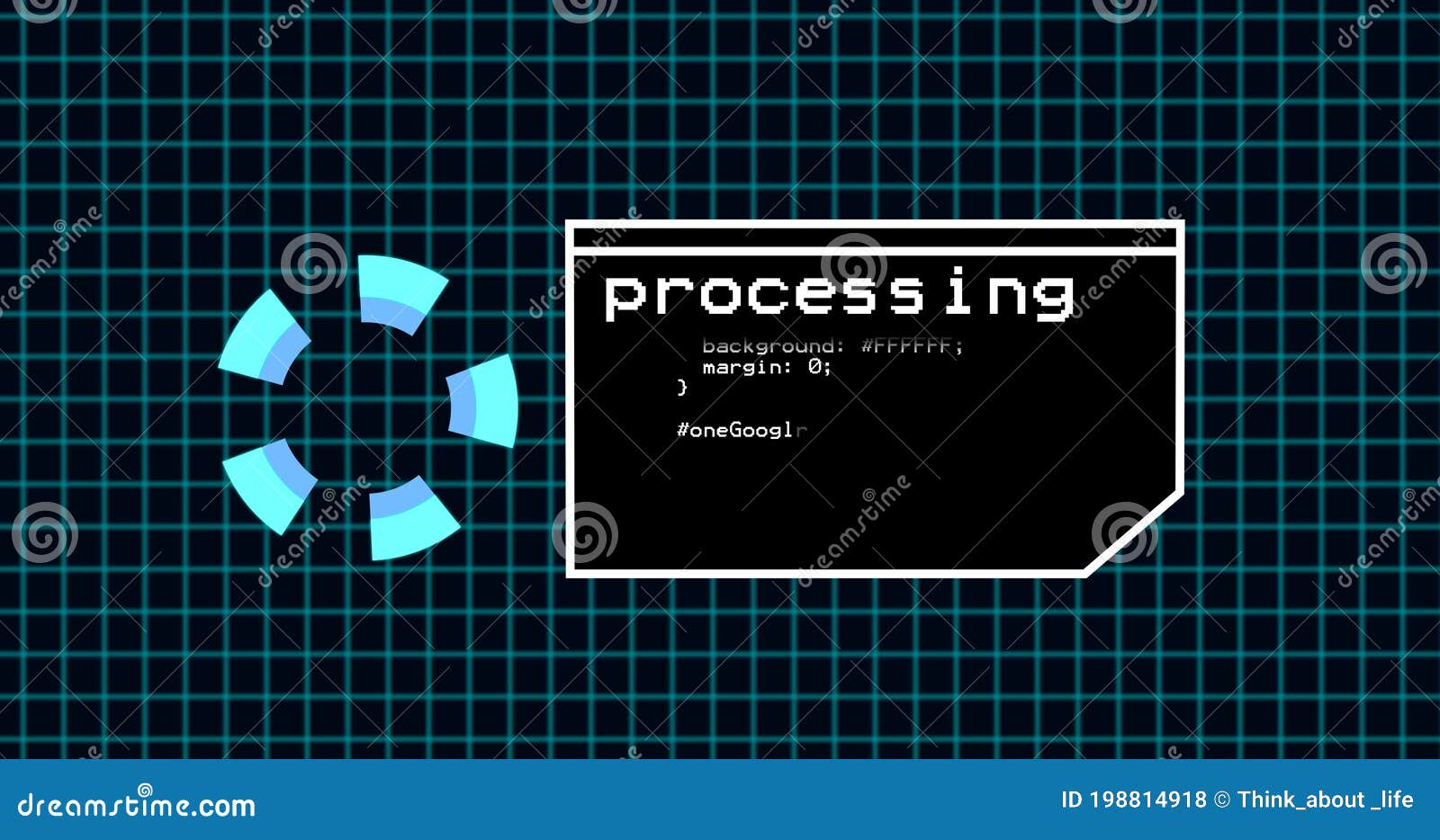 Programing Coding Process On Terminal Control Panel Data Processing Panel With Grid Line Stock