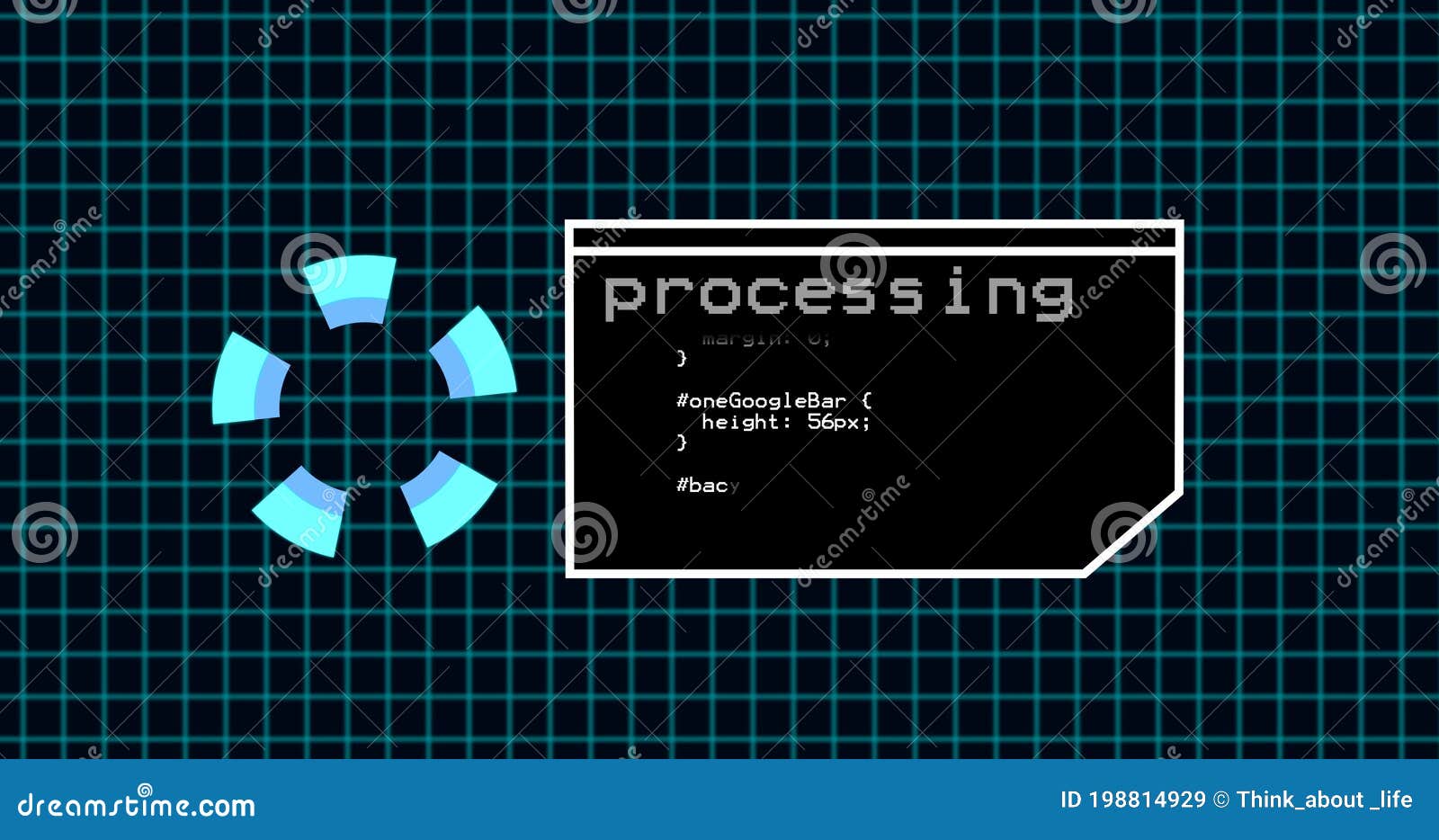 Programing Coding Process on Terminal Control Panel. Data Processing ...