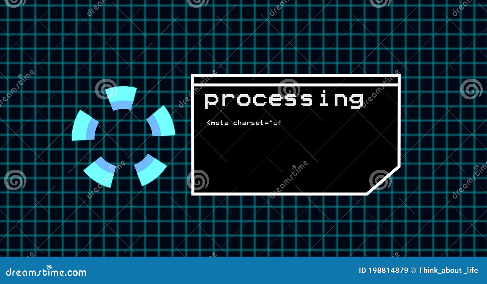 Programing Coding Process on Terminal Control Panel. Data Processing ...