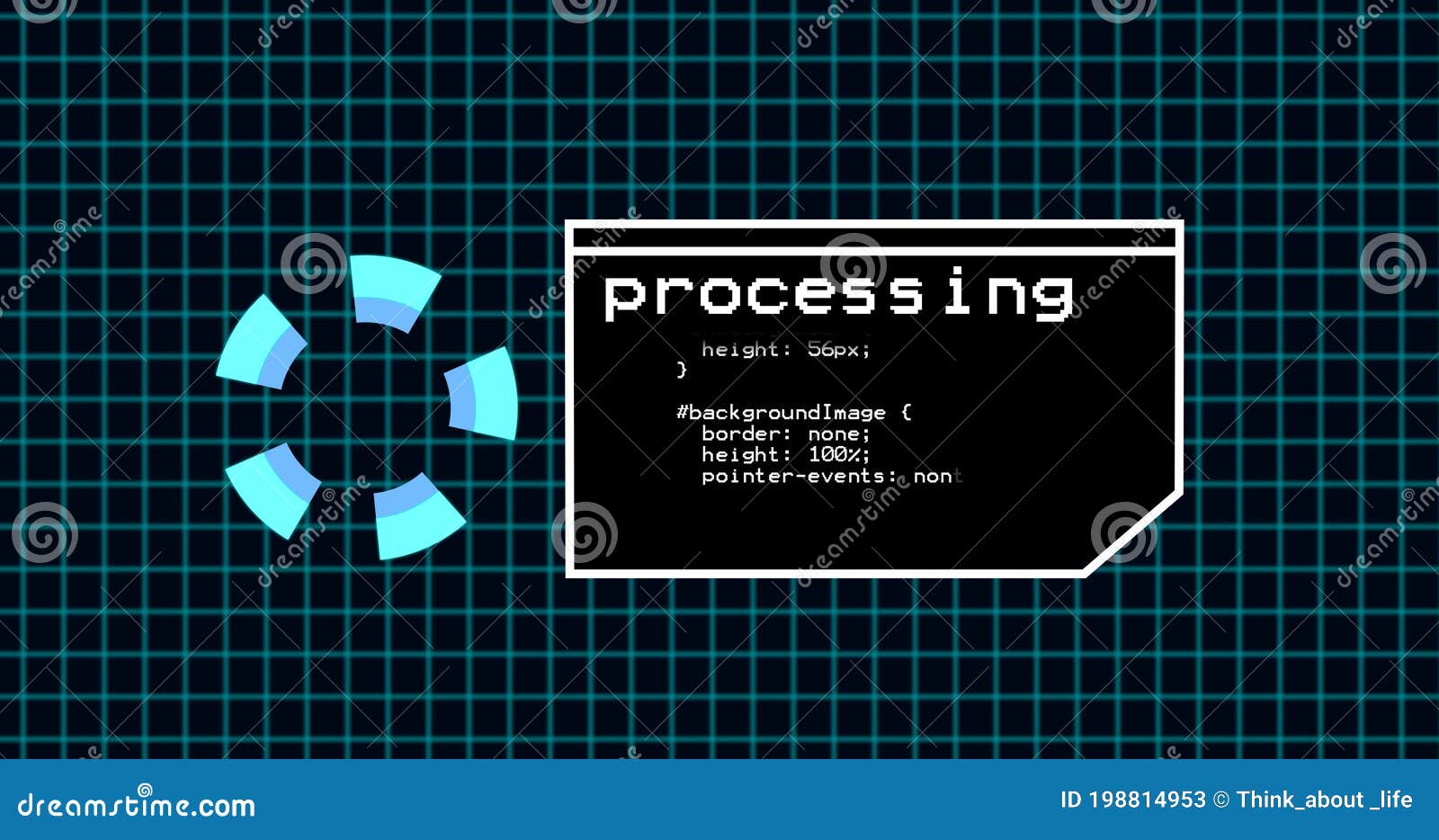 Programing Coding Process on Terminal Control Panel. Data Processing ...