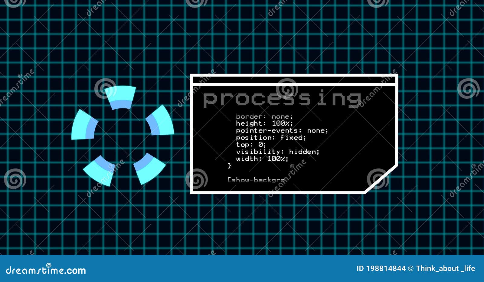 Programing Coding Process on Terminal Control Panel. Data Processing ...