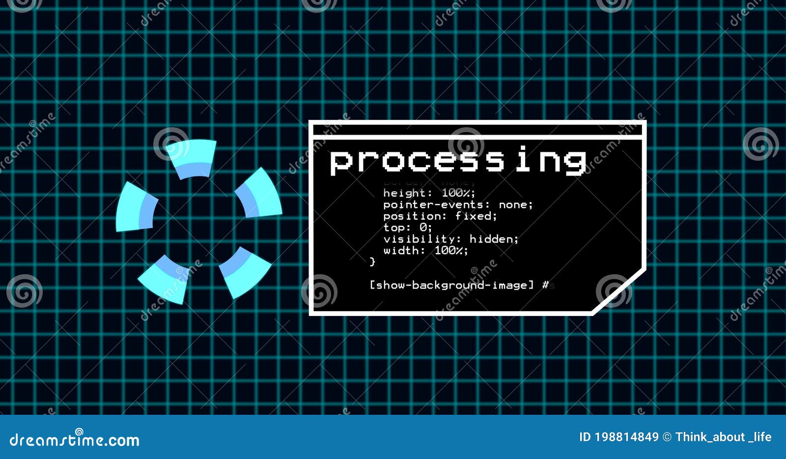 Programing Coding Process On Terminal Control Panel. Data Processing ...