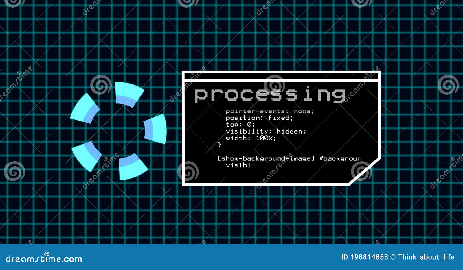 Programing Coding Process on Terminal Control Panel. Data Processing ...