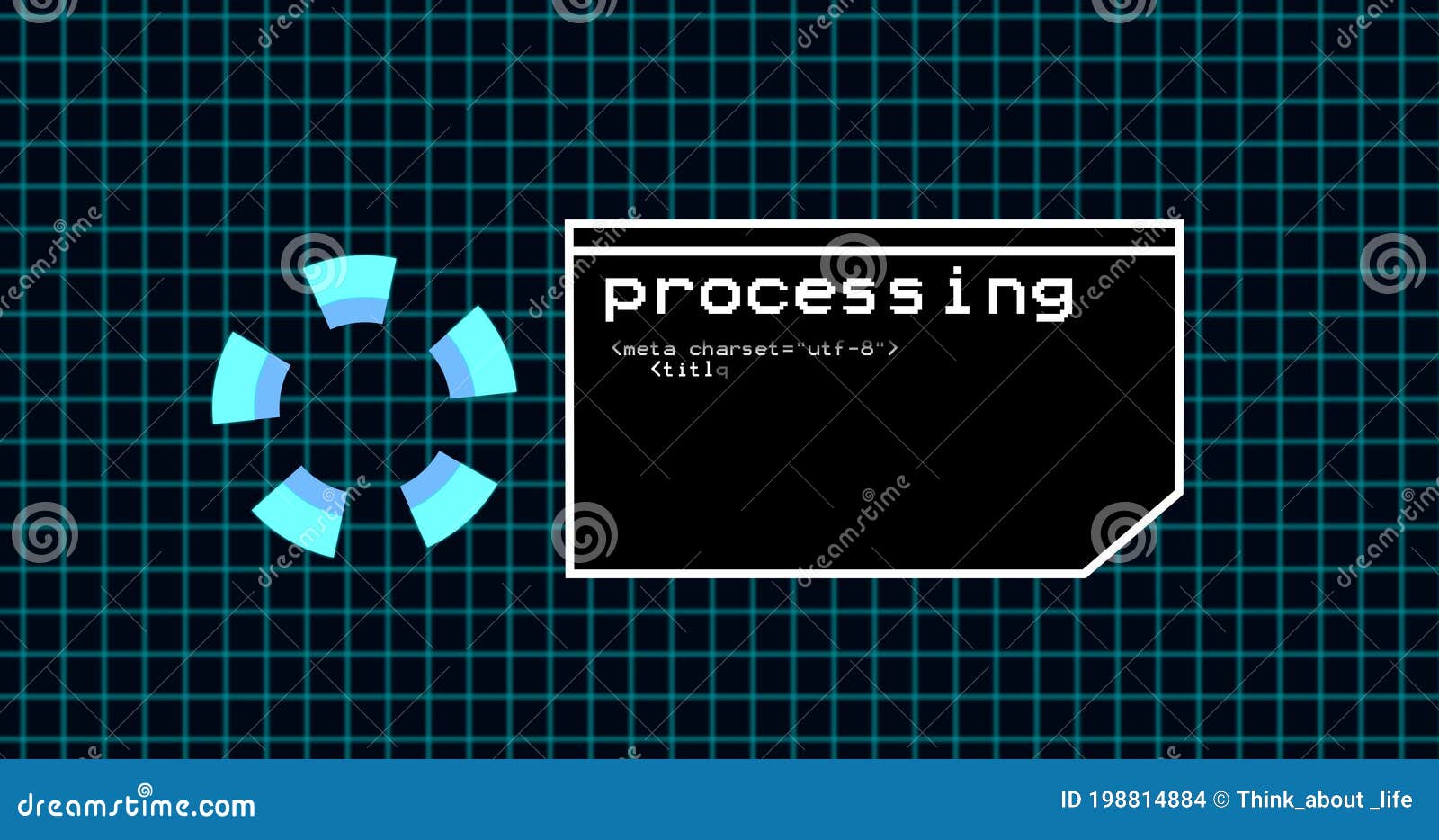 Programing Coding Process On Terminal Control Panel. Data Processing ...