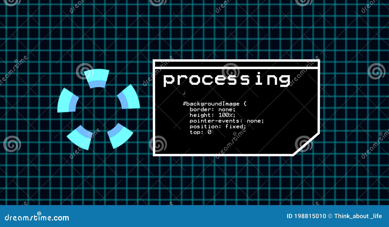 Programing Coding Process On Terminal Control Panel. Data Processing ...