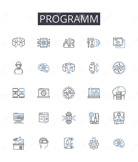 Programm Line Icons Collection. Project, System, Application ...